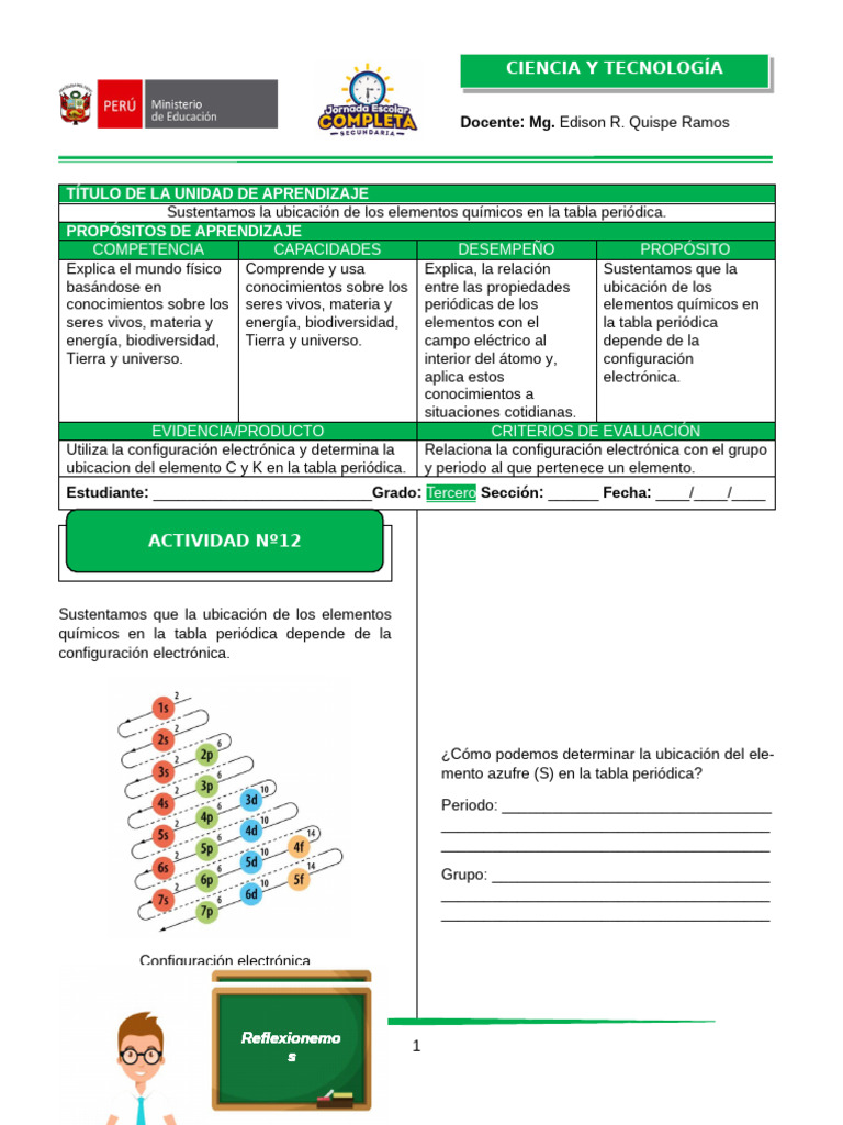 Actividad 12 | PDF | Metales de transición | Tabla periódica