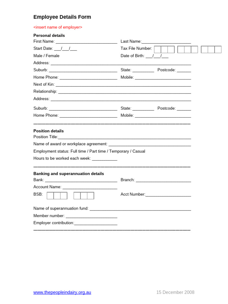 Personal Information Form 28 | PDF | Employment