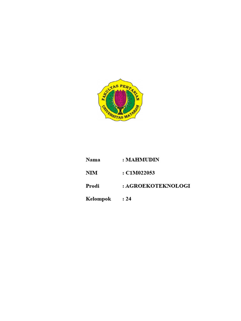 Acara 1 Kestan Mahmudin C1M022053 | PDF