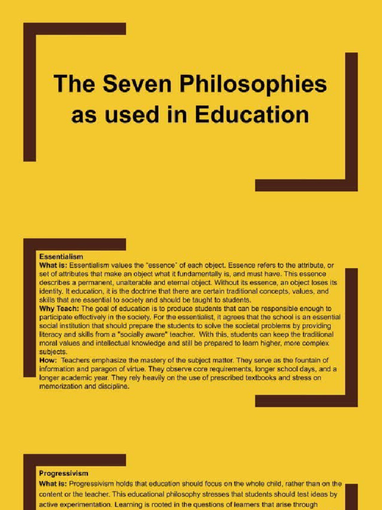 The Seven Philosophies of Education - Repaired | PDF