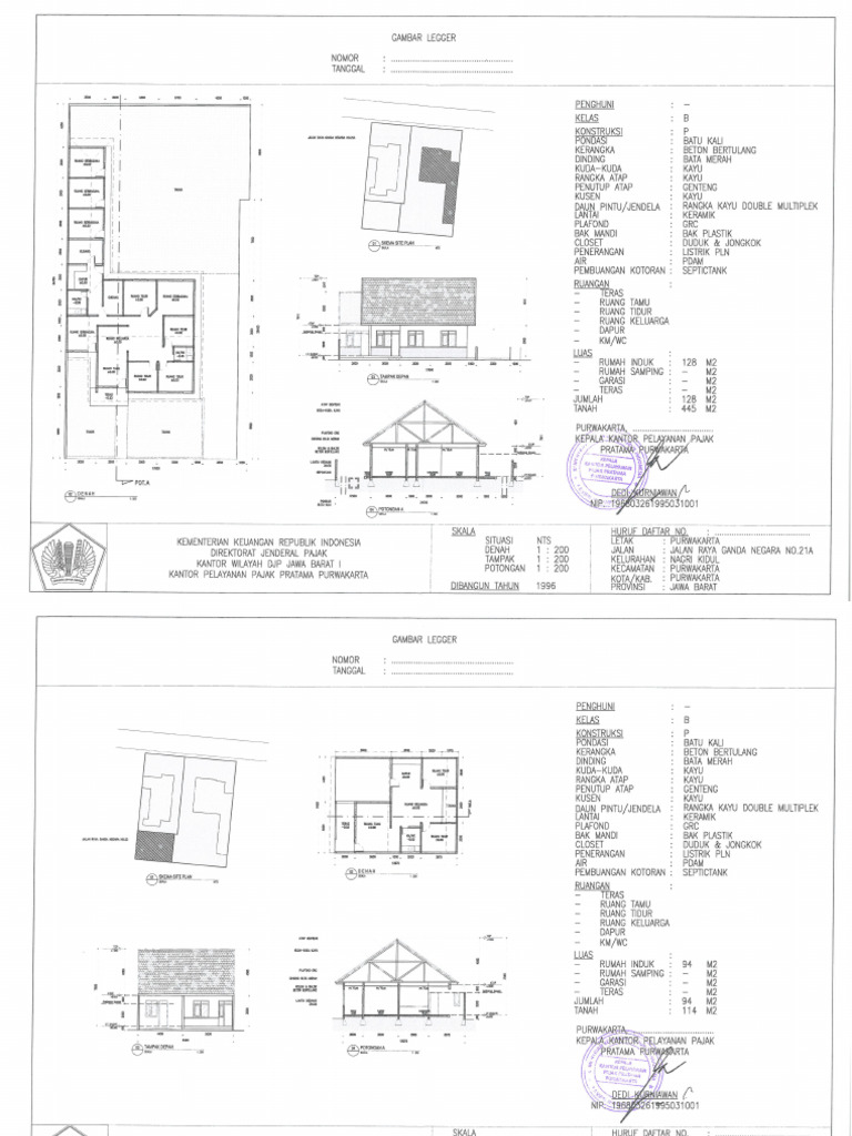 Gambar Legger Rumah Negara Gol II Tipe B | PDF