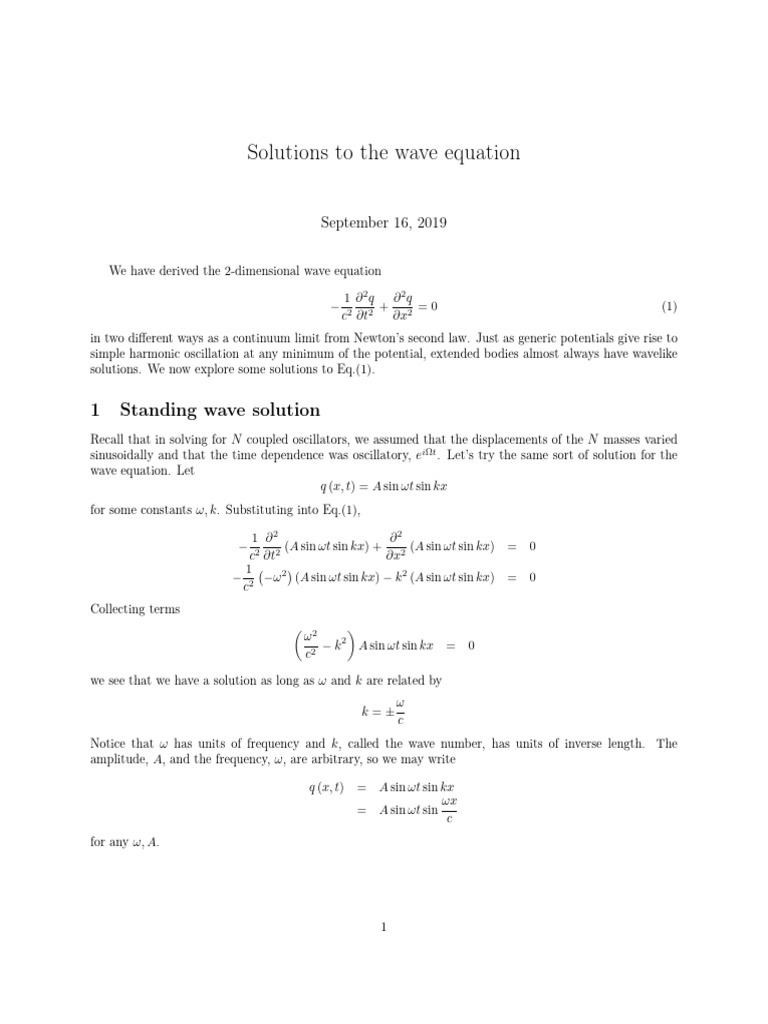 Wave Solutions | PDF | Waves | Oscillation