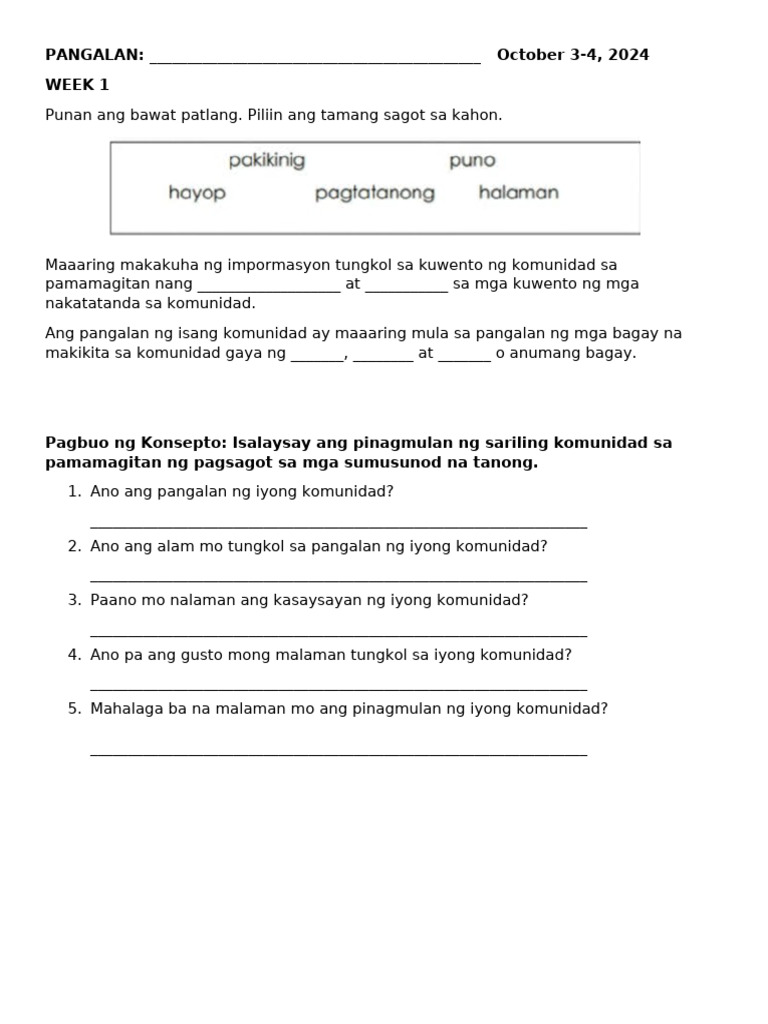 Q2-Ap Week 1 Activities | PDF
