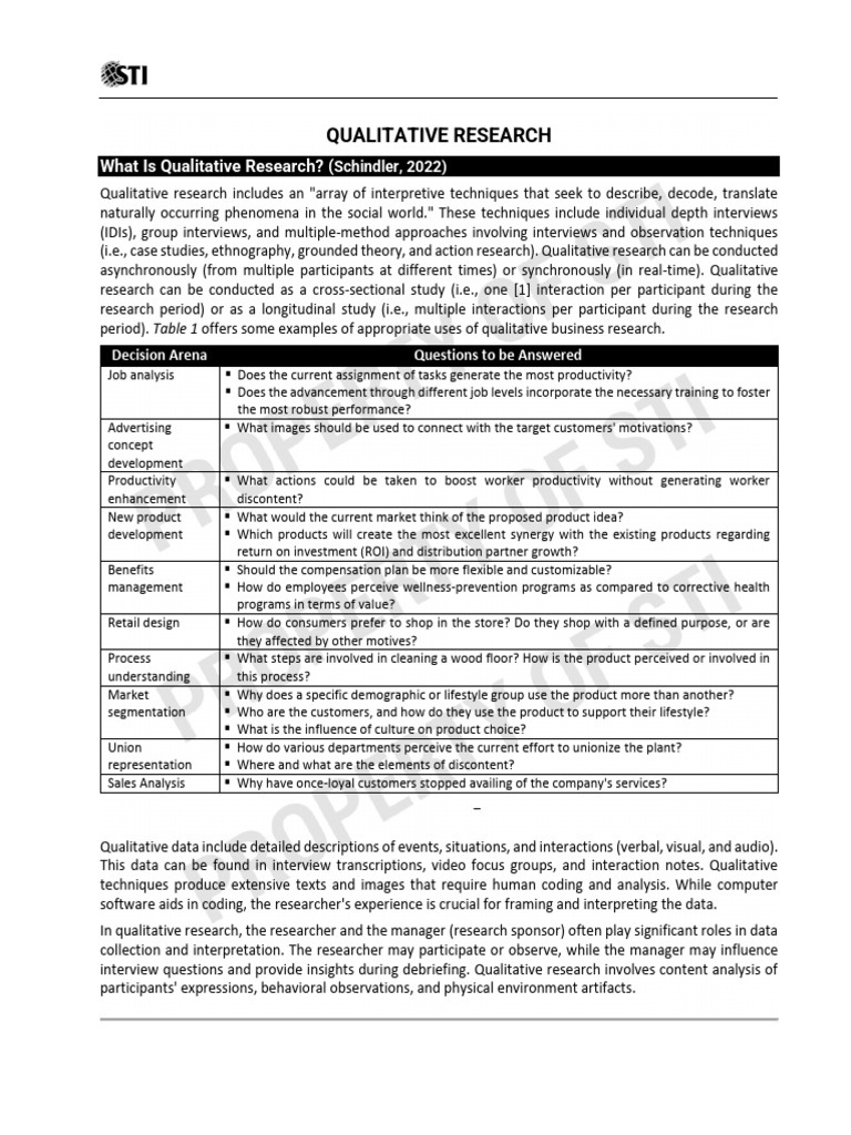 05 - Handout - 1 (52) - Business Research | PDF | Qualitative Research ...