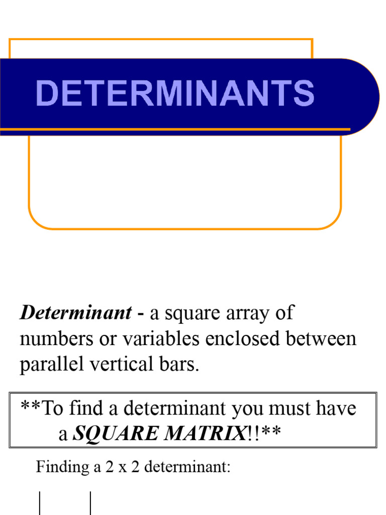 031 Determinants s | PDF | Determinant | Matrix (Mathematics)