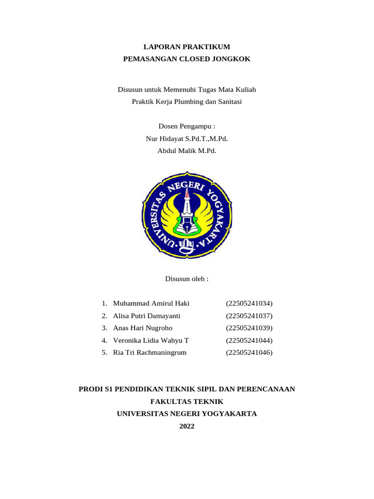 Laporan Praktikum Closed Jongkok Fiks | PDF