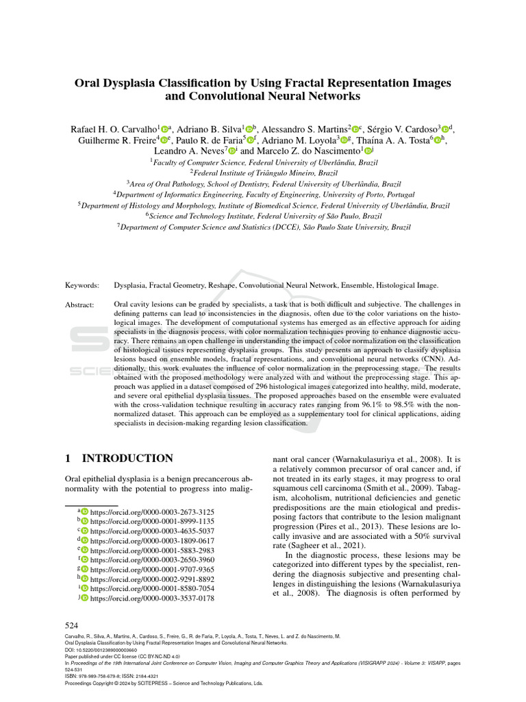Oral Dysplasia Classification by Using Fractal Representation Images ...