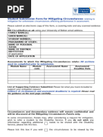 Mitigating Circumstances Application Form | PDF
