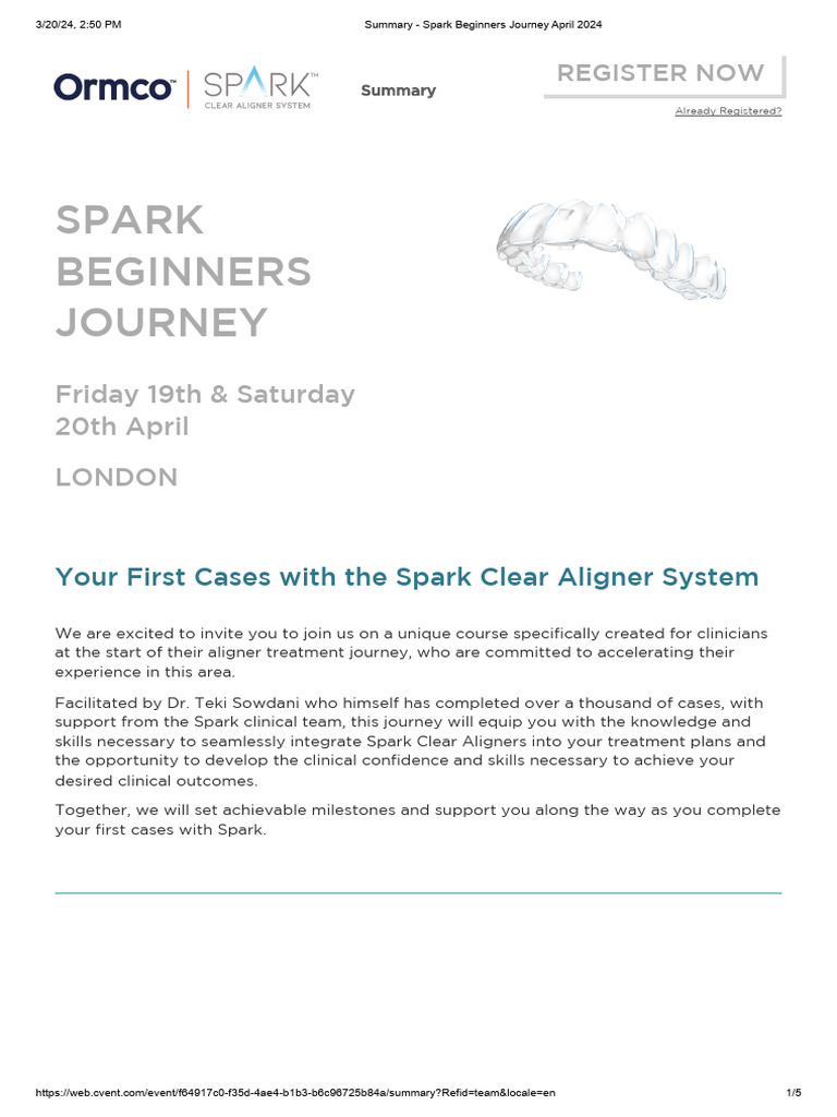 Summary - Spark Beginners Journey April 2024 | PDF | Dental Degree | Dentistry