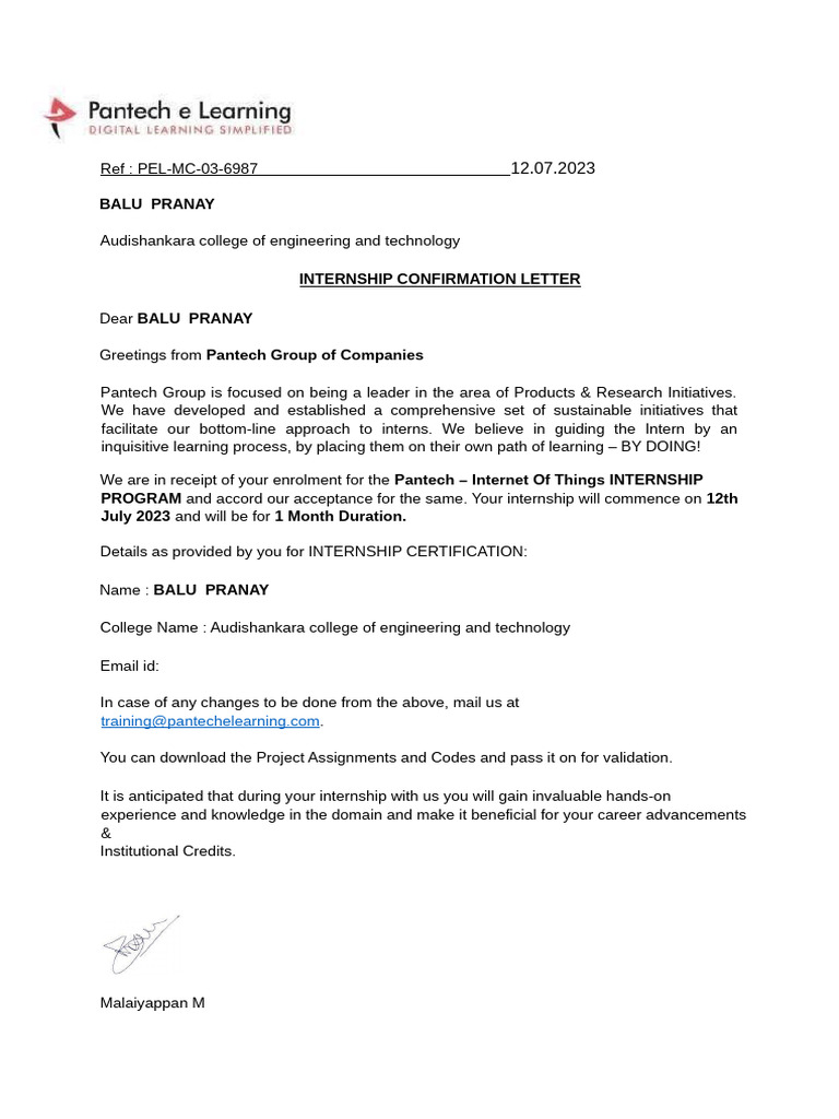 Pranay - Offer Letter | PDF