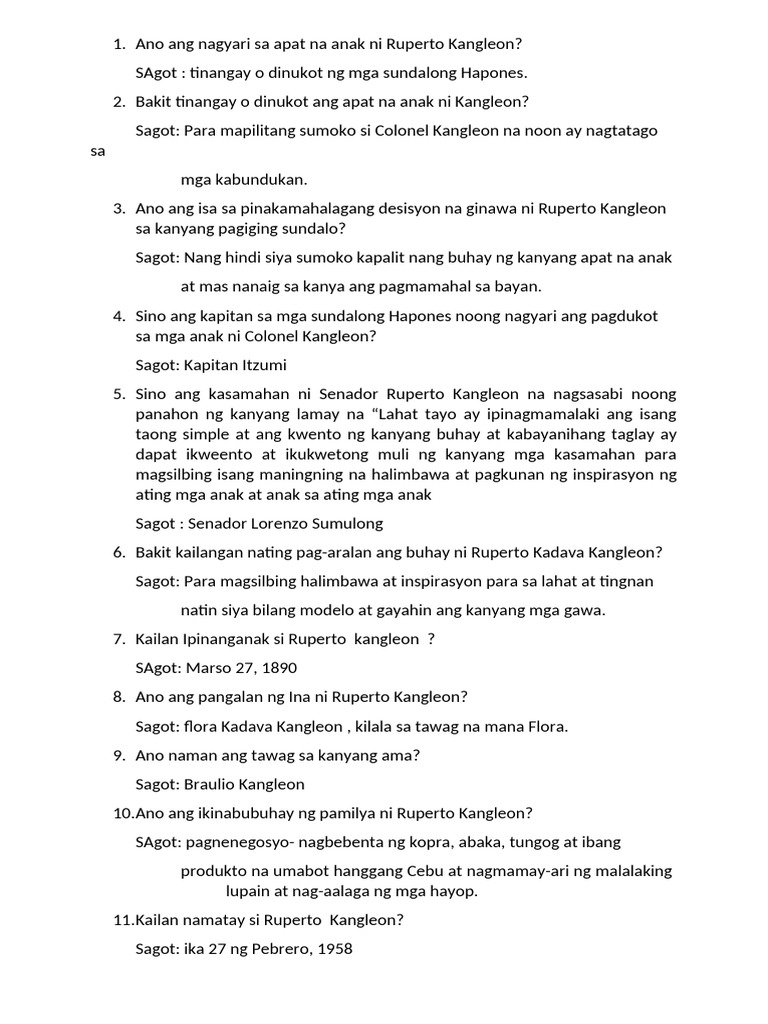 Kangleon Tanong | PDF