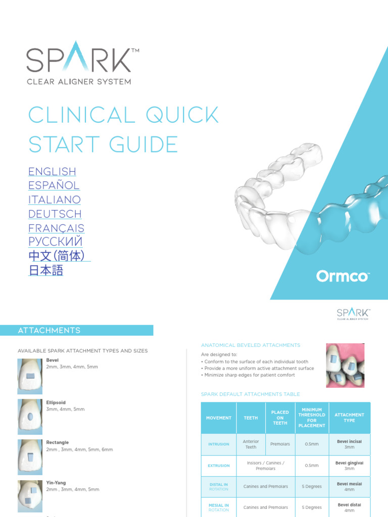 Spark Clinical Quick Start Guide | PDF | Tooth | Dentistry