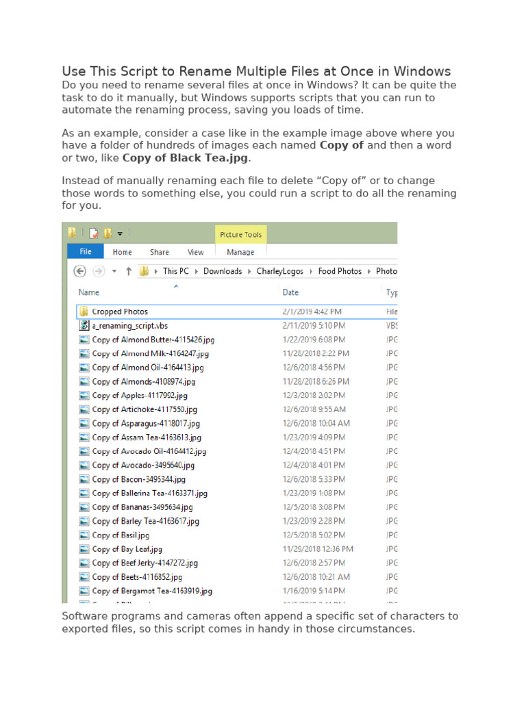 Rename Multiple Files at Once in Windows | PDF | Computer File | Filename