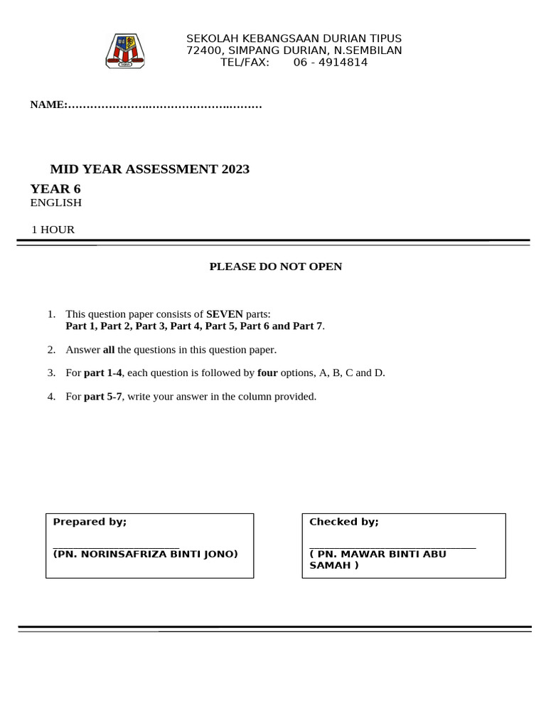 Muka Depan Exam Kertas 1 2021 BAHASA iNGGERIS | PDF | Sports ...