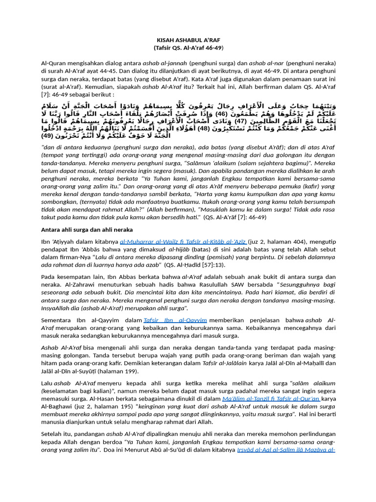 Kisah Ashabul A'raf | PDF