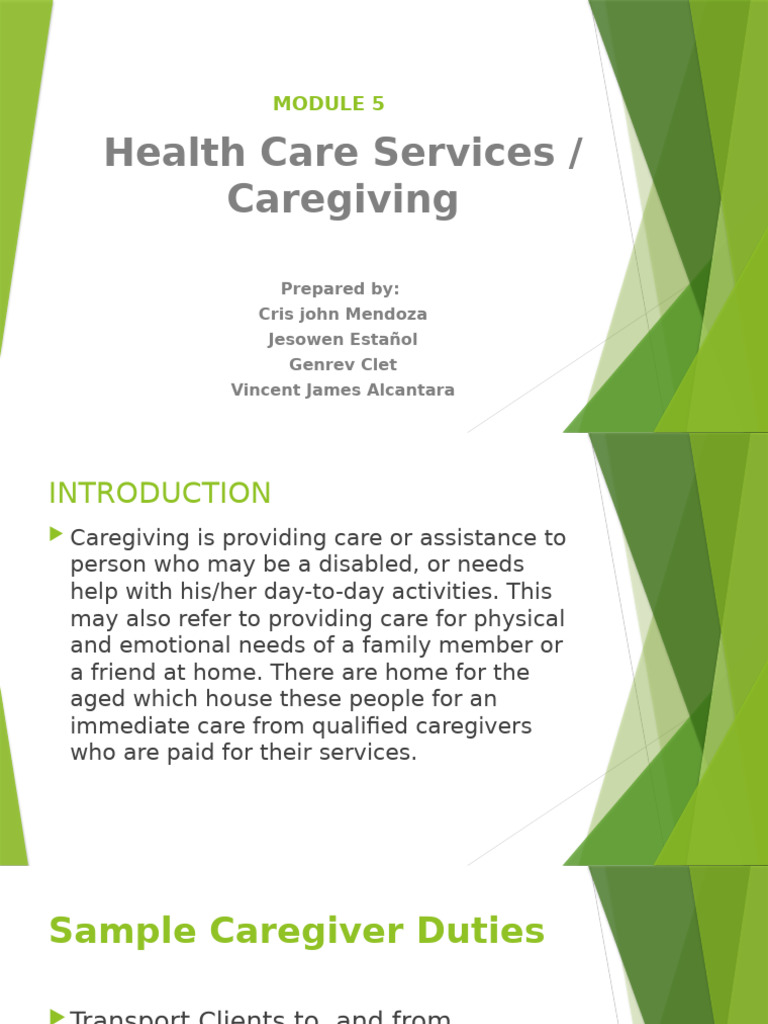 Presentation MODULE 5 Caregiving | PDF | Hazards | Occupational Safety ...