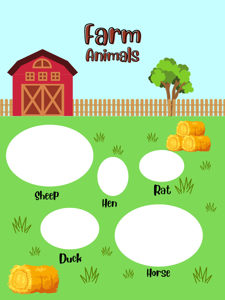 Farm Animals Cut and Paste Activity Worksheet | PDF