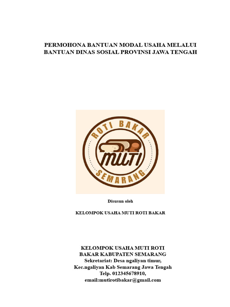 Proposal Roti Bakar | PDF | Bisnis | Karier & Perkembangan