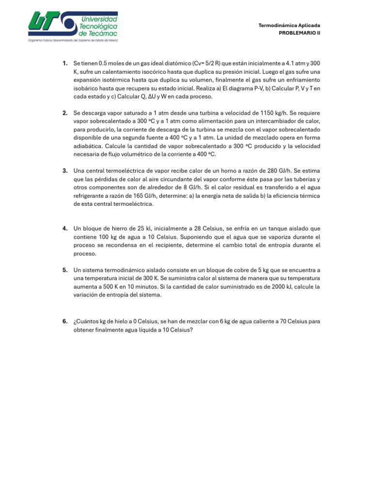 Problemario II 4 | PDF | Ciencia y matemáticas