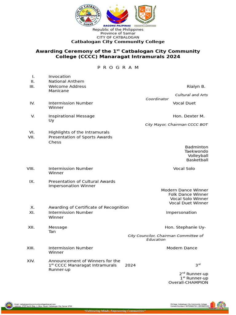 CCCC AWARDING PROGRAM | PDF