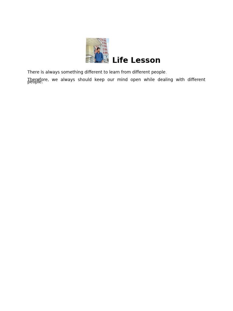 Life Lesson | PDF