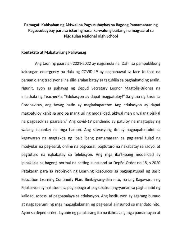 Action Research in Filipino | PDF