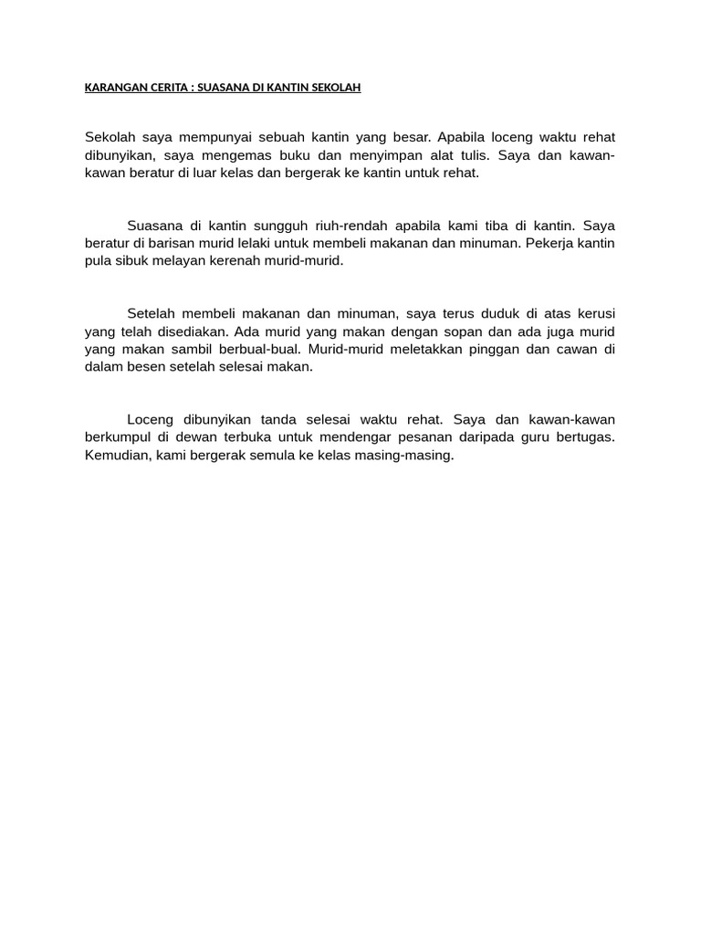 Suasana Di Kantin Sekolah | PDF