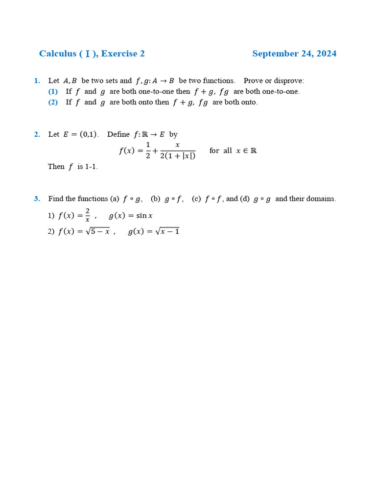 Calculus, Exercise 2 | PDF | Teaching Methods & Materials