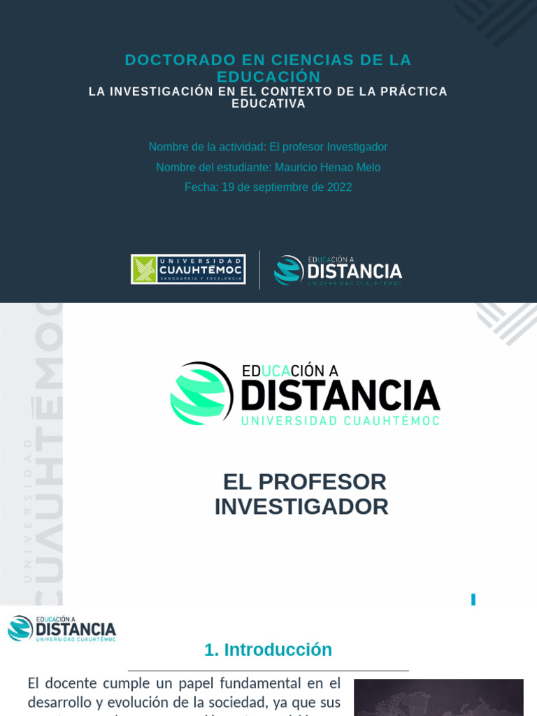 Rol del Docente como Investigador Educativo | PDF | Maestros | Conocimiento