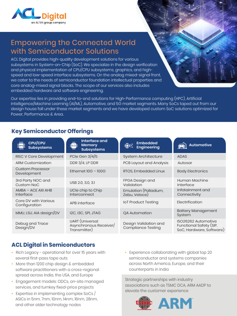 ACL Digital - Semiconductor Solutions | PDF | System On A Chip ...