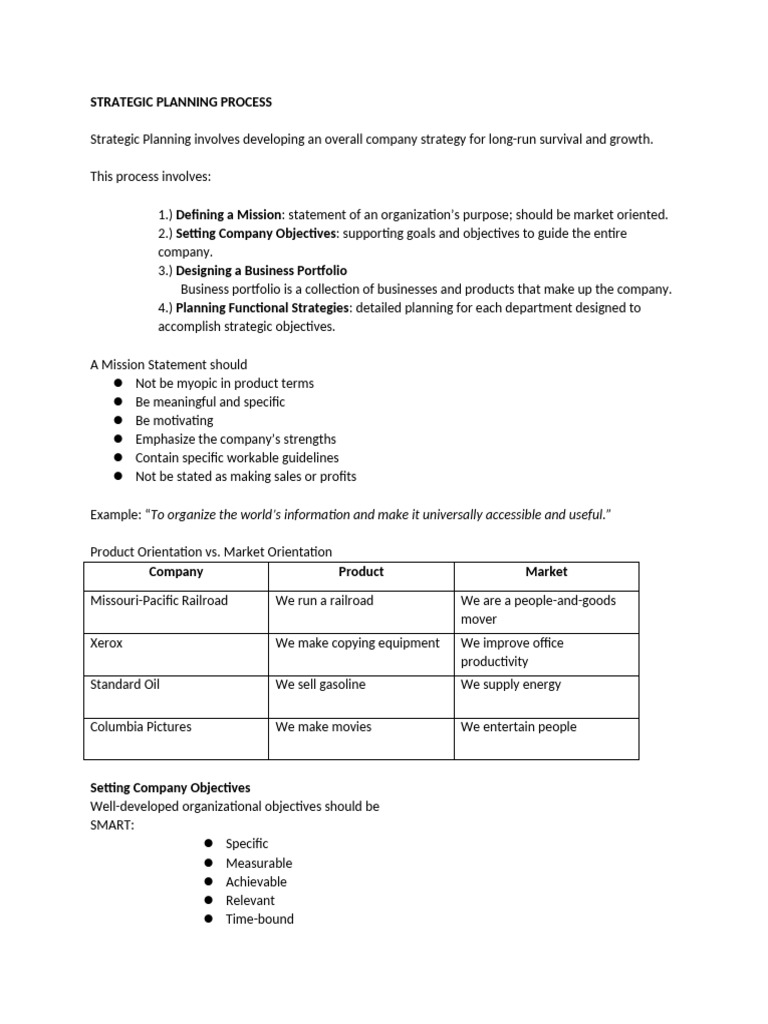 Strategic Planning Process | PDF | Strategic Planning | Business