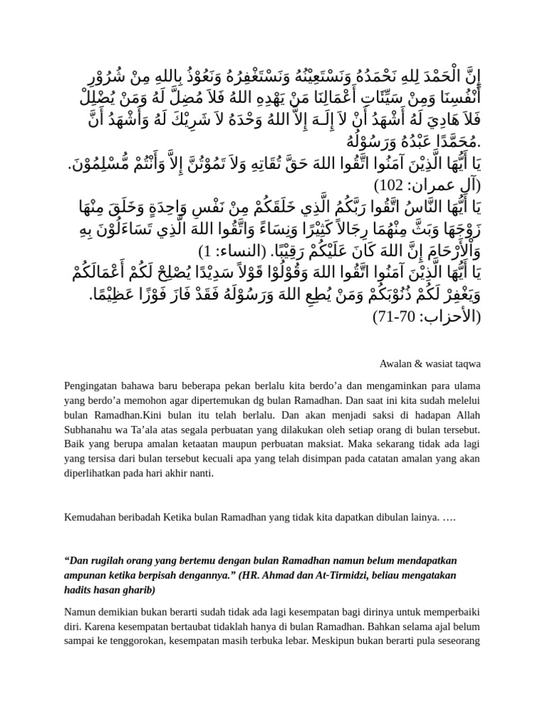 Khutbah 3 | PDF | Kajian Bahasa Asing | Agama & Spiritualitas