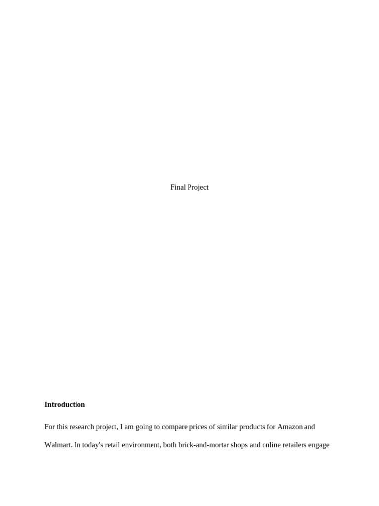 Amazon vs Walmart Price Comparison Study | PDF | P Value | Statistical ...