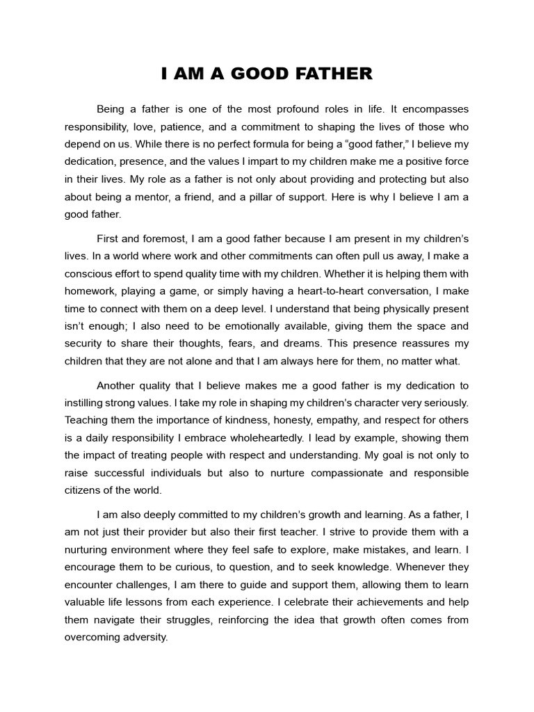 I Am A Good Father | PDF | Disciplines | Psychological Concepts