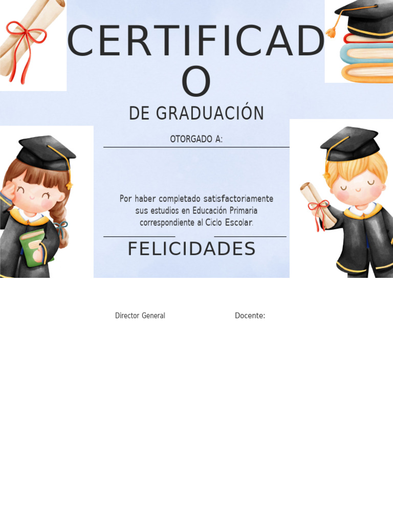 Certificado de Graduación en Educación Primaria | PDF