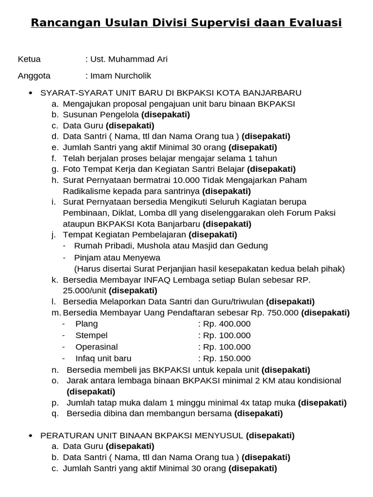Hasil Rancangan Usulan Divisi Supervisi Daan Evaluasi | PDF | Sains ...