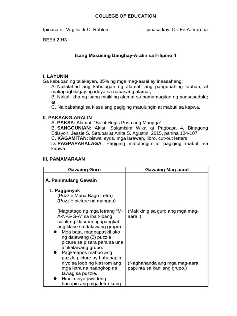 Banghay Aralin | PDF