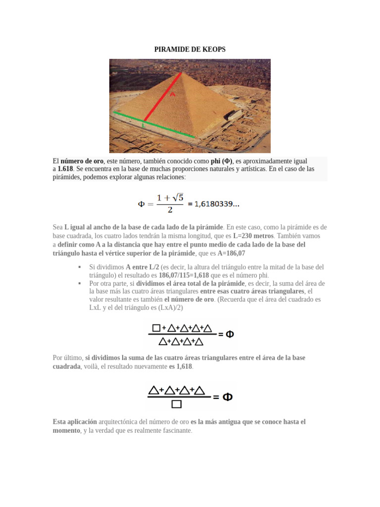 Proporciones Áureas en la Pirámide de Keops | PDF
