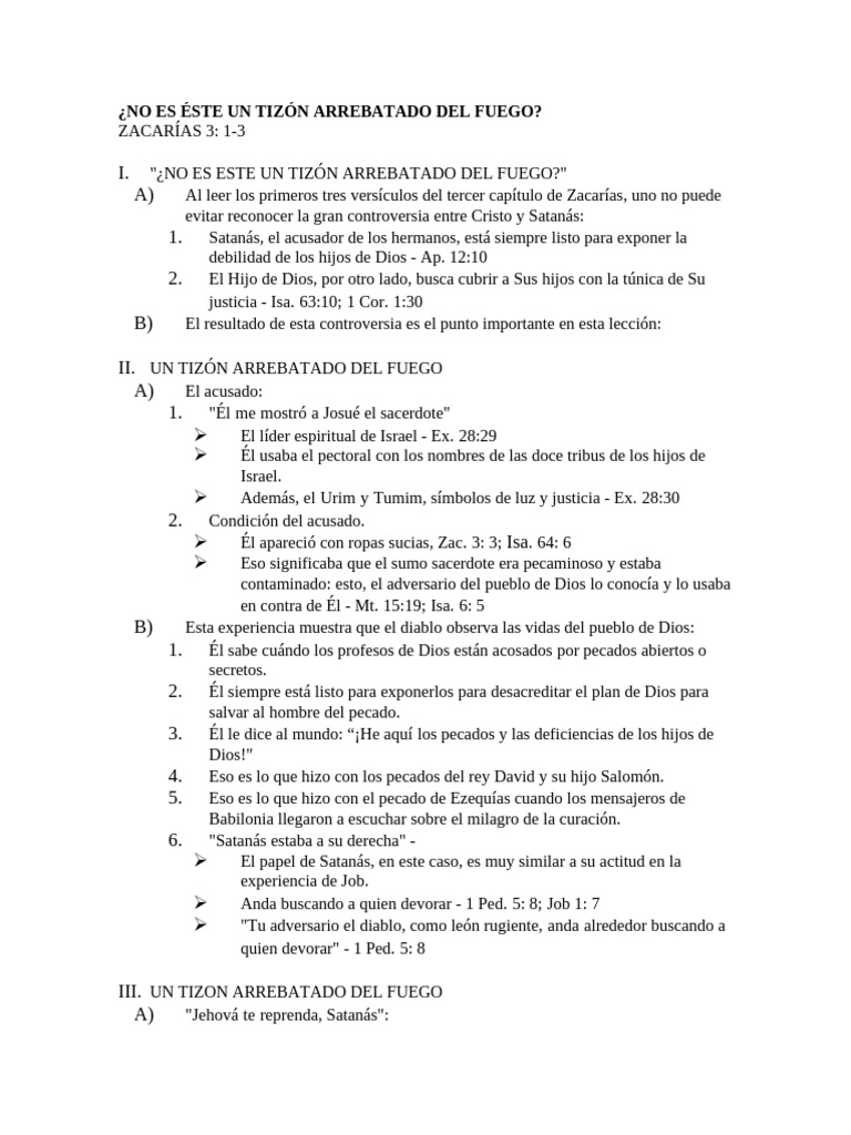 No Es Este Un Tizon Arrebatado Del Incendio | PDF | Satán | Pecado