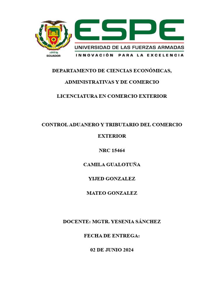 Grupo 3 - Unidad N 1 - Regímenes Aduaneros - NRC 15464 | PDF | aduana ...
