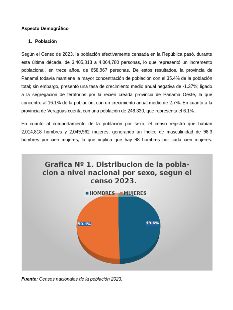 Censo 2023: Población y Densidad en Panamá | PDF