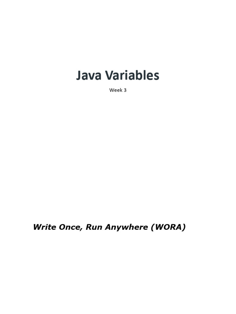 Week3 Pdf Variable Computer Science Constructor Object Oriented Programming