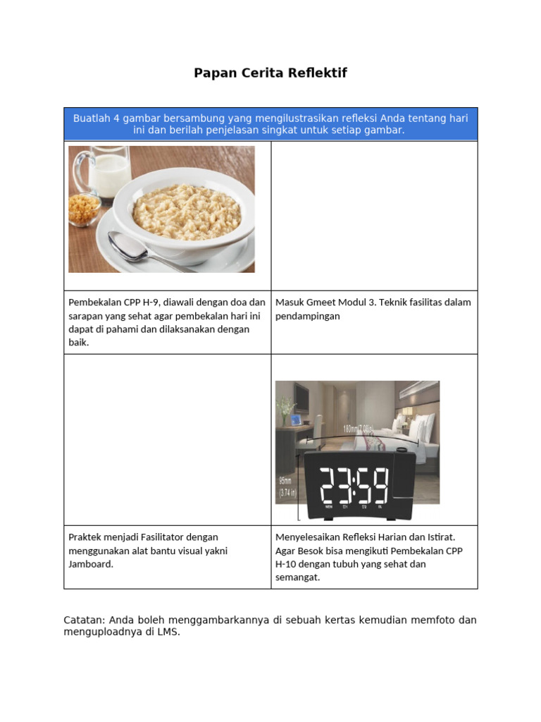 Refleksi Model Papan Cerita Reflektif | PDF