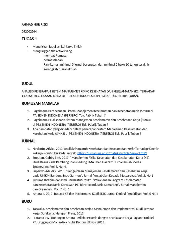 Ahmad Nur Rizki (Tugas 1) | PDF | Komputer