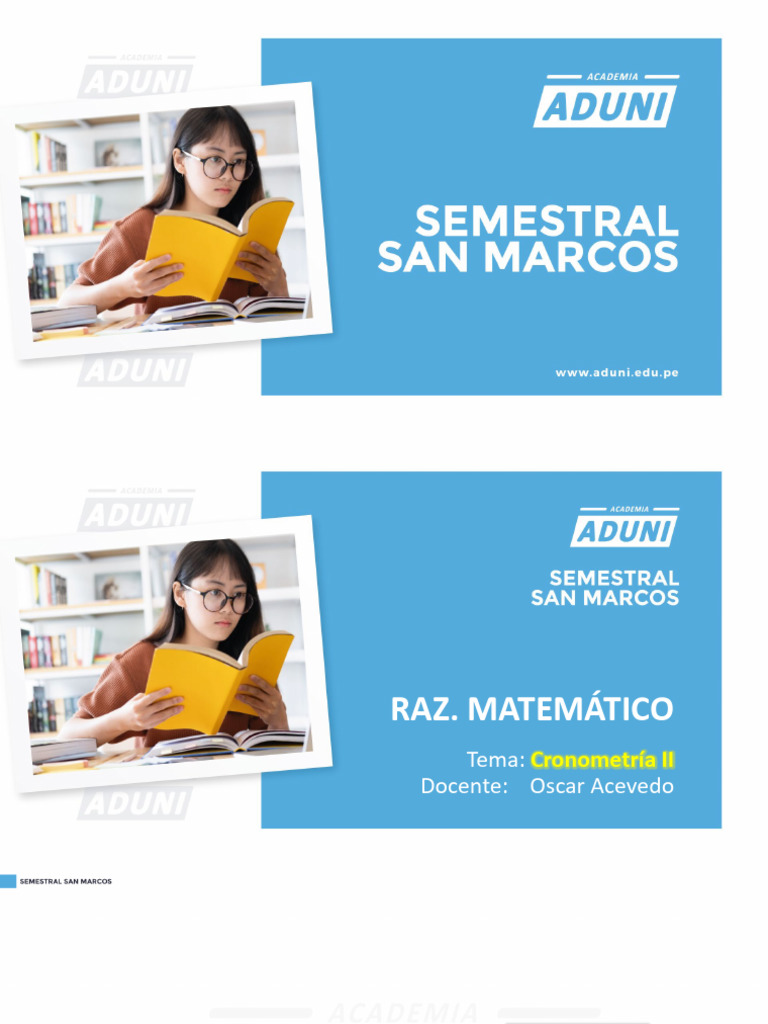 SEMESTRAL SM RM Teoría 11 | PDF | Reloj | Matemáticas