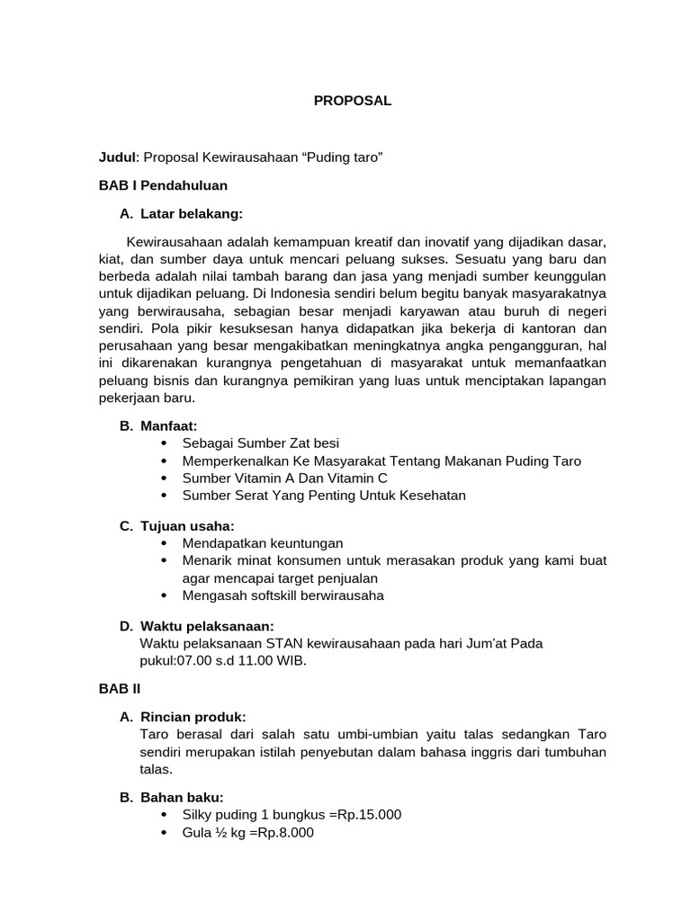 PROPOSAL Kelompok | PDF