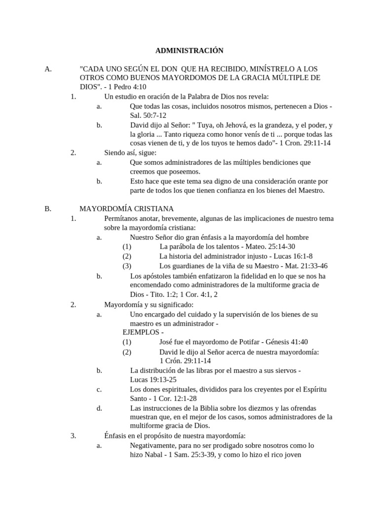 Administracion | PDF | Diezmo | Creencia religiosa y doctrina