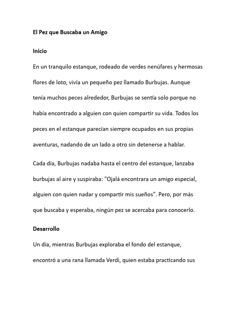 El Pez Que Buscaba Un Amigo | PDF | Giuseppe Verdi | Pescado