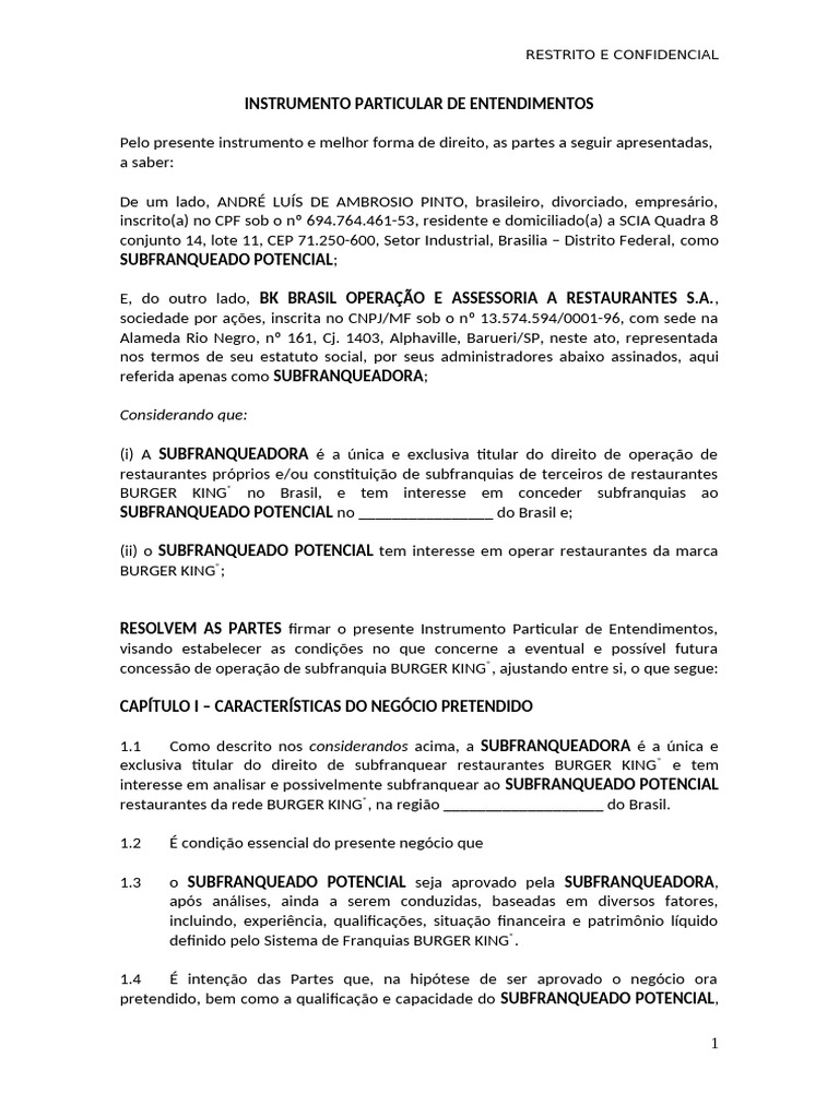 MOU - SUBFRANQUIA - Modelo para Impressão - Cópia | PDF | Informação ...