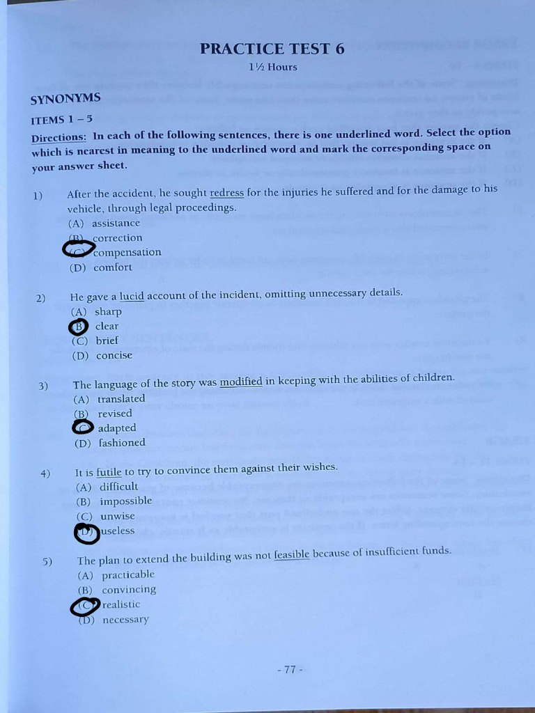 Practice Test 6 | PDF